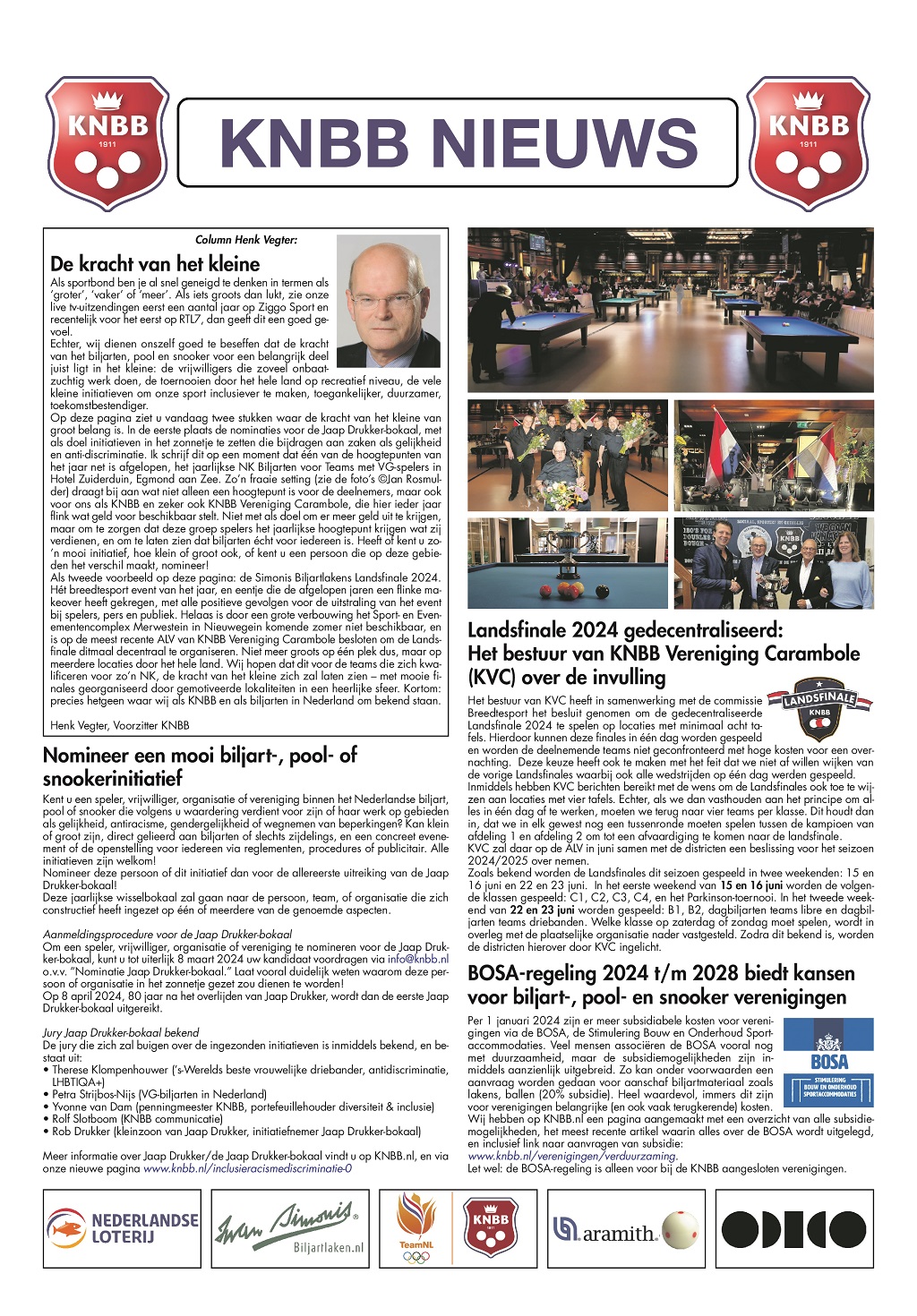 BiljartBallen Krant Februari/Maart 2024 is uit | KNBB