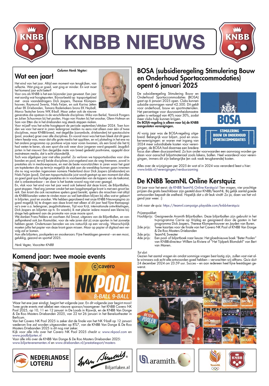 De voorlaatste BiljartBallen Krant | KNBB
