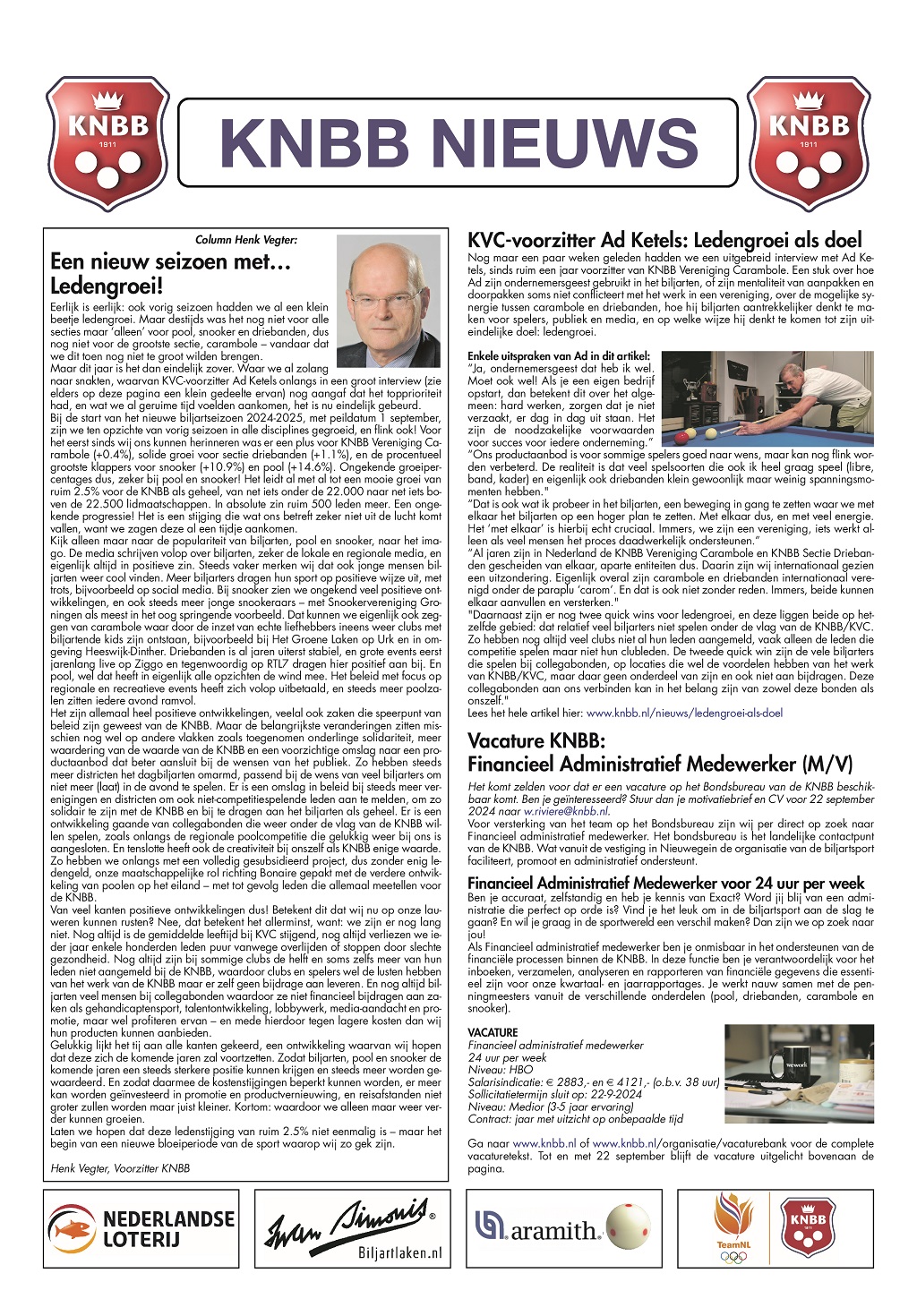 Eerste BiljartBallen nieuwe seizoen: Themapagina KNBB over Ledengroei ...